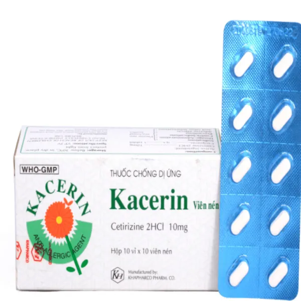 Kacerin Cetirizine 10Mg Hộp 10 Vỉ Xanh X 10 Viên Nén Khánh Hòa ...