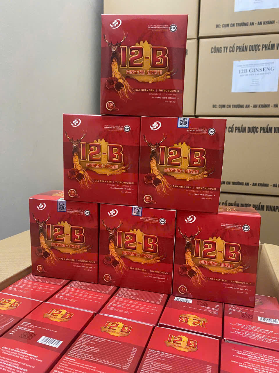 VITAMIN 12B GINENG-LINHZHI HỘP 10 VỈ X10 VIÊN | Sỉ Dược